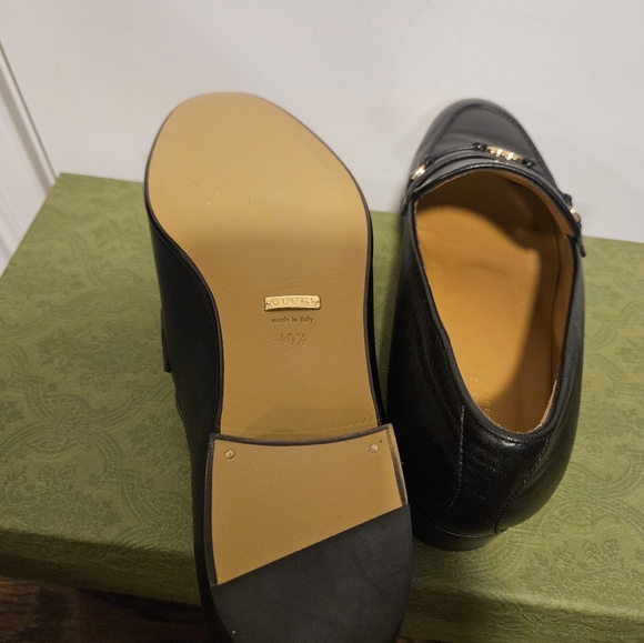 Gucci | Shoes | Gucci Womens Interlocking G Apron Toe Loafers Black B ...